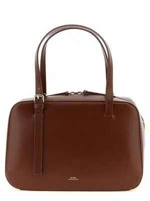 A.p.c. Virginie Box Smooth Leather Handbag - Brown