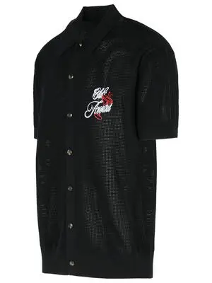 Amiri Viscose Blend Embroidered Button-up Sweater