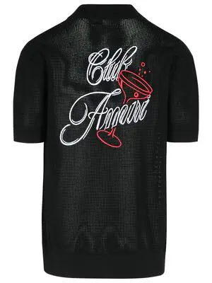 Amiri Viscose Blend Embroidered Button-up Sweater