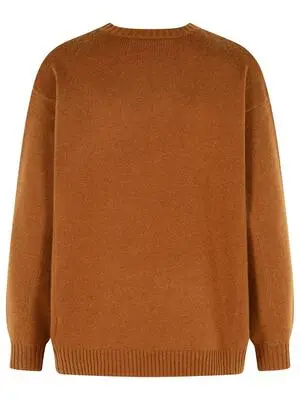 Max Mara Wool And Cashmere Sweater With Lettering Detail - Brown