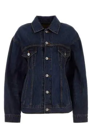 Balenciaga Dark Denim Hourglass Jacket - Blue