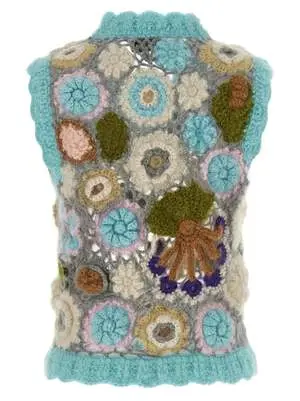 GANNI Dreamy Floral Crocheted Vest - Multicolor
