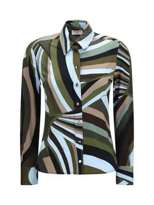 Emilio Pucci Iridescent Print Stretch Viscose Shirt - Multicolor
