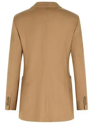 Max Mara Cashmere Blazer With Lapel Collar And Patch Pockets - Brown