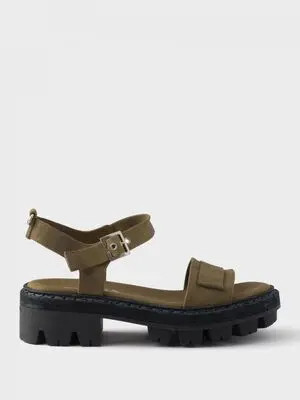 Prada Heeled Military Sandal - Green