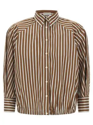 Brunello Cucinelli Striped Cotton Poplin Shirt