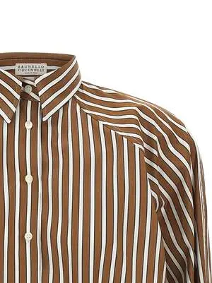 Brunello Cucinelli Striped Cotton Poplin Shirt