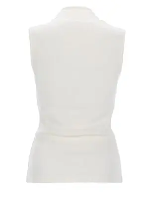 LEMAIRE Asymmetrical Ribbed Top With Scarf Detail