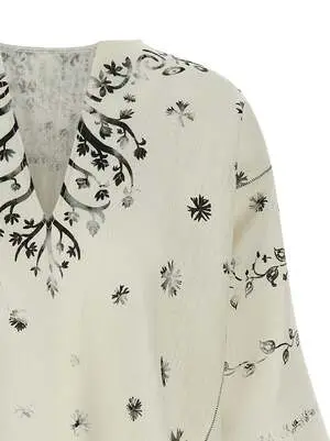 Alberta Ferretti Printed Linen Shirt