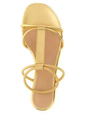 GIANVITO ROSSI Lilo Metallic Nappa Leather Sandals - Gold