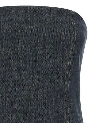 Brunello Cucinelli Sleeveless Denim Top With Zip Closure