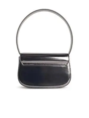 DIESEL® 1dr Grey Mirrored Leather Bag - Gray