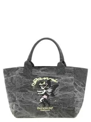 GANNI Medium "fairy" Shopping Bag - Black