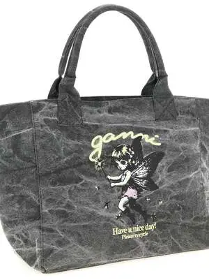 GANNI Medium "fairy" Shopping Bag - Black
