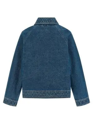 BODE Embroidered Denim Workwear Jacket - Blue
