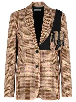 COPERNI COPERNI Multicolor Virgin Wool Blazer With Detachable Waist Bag