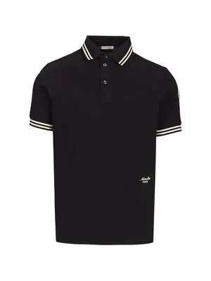 Moncler Piqué Polo Shirt - Black
