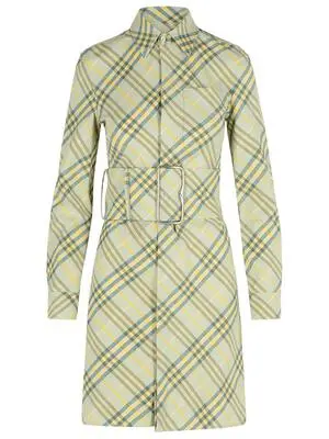 Burberry Check Linen Dress - Green