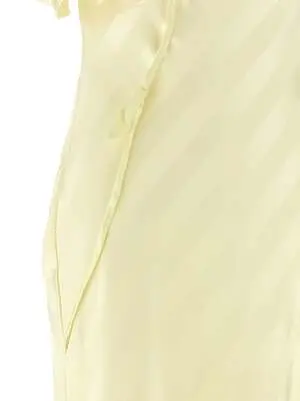 SELF-PORTRAIT Satin Striped Long Dress - Yellow