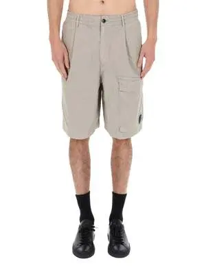 C.P. COMPANY Cargo Shorts With Logo Patch - Gray
