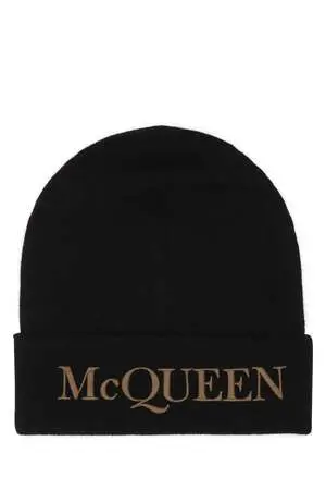 Alexander McQueen Cashmere Beanie Hat - Black