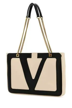 Valentino Garavani Sand Leather Medium Viva Superstar Shopping Bag - Brown