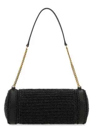 Saint Laurent Cassandre Raffia Shoulder Bag