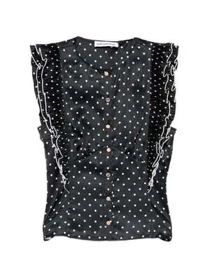 SELF-PORTRAIT Polka Dot Frill Top