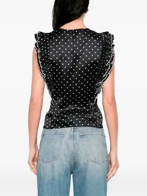 SELF-PORTRAIT Polka Dot Frill Top