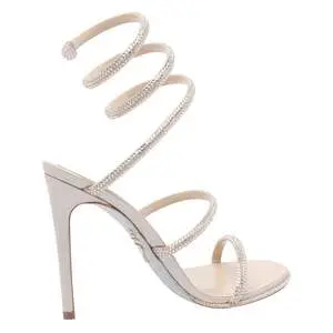 Rene Caovilla Cleo Pump Sandals With Rhinestones - Cream