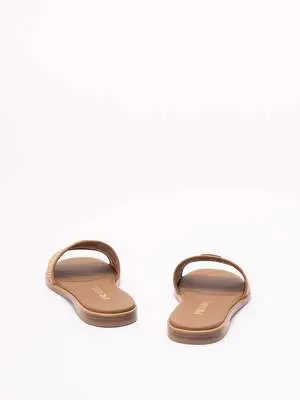 Prada Leather Slides With Crochet Detail - Multicolor
