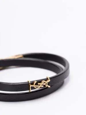 Saint Laurent Cassandre Double Wrap Bracelet