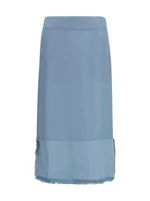 Bottega Veneta Midi Skirt With Slit And Tasseled Hem