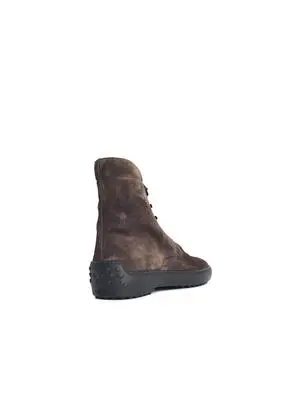 TOD'S Suede Ankle Boots With Logo Detail