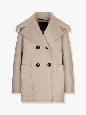 Max Mara Double-breasted Cashmere Coat - Multicolor