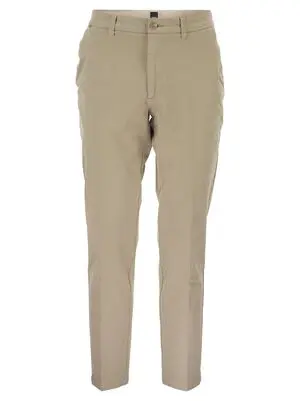 BOSS Slim Fit Stretch Cotton Chino Trousers - Cream
