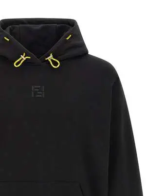 Fendi Cotton Hoodie With Ff Logo Embroidery