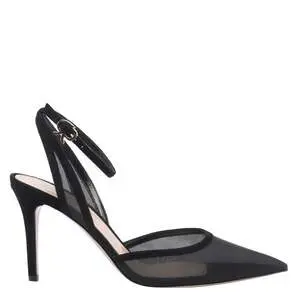 GIANVITO ROSSI Slingback Pumps With Ankle Strap And Stiletto Heel - Black