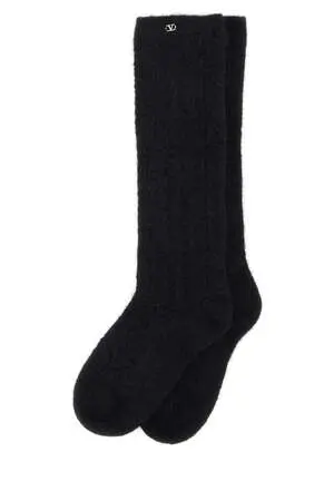 Valentino Garavani Stretch Mohair Blend Socks - Black
