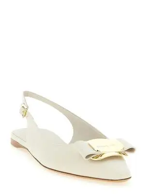 FERRAGAMO Zelmy Nappa Slingbacks - Cream