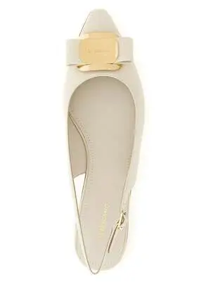 FERRAGAMO Zelmy Nappa Slingbacks - Cream