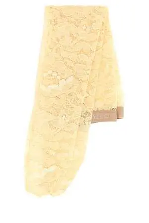 Valentino Garavani Cream Stretch Lace Socks - Yellow