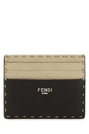 Fendi Two-tone Leather Sellerie Card Holder - Multicolor