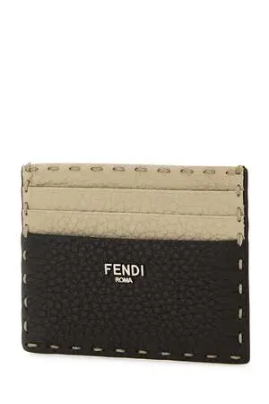 Fendi Two-tone Leather Sellerie Card Holder - Multicolor