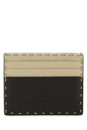 Fendi Two-tone Leather Sellerie Card Holder - Multicolor
