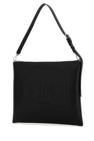 Fendi Leather Shoulder Bag - Black