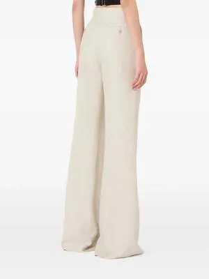 Max Mara Linen Wide Leg Trousers - Multicolor
