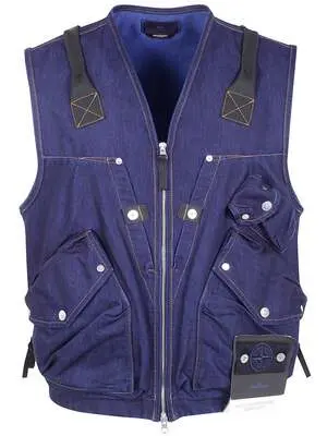 Stone Island Sleeveless Denim Vest - Blue
