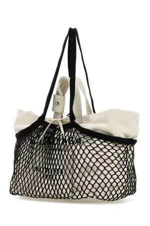 Balenciaga Two-tone Canvas And Mesh Shopping Bag - Multicolor
