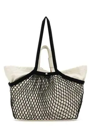 Balenciaga Two-tone Canvas And Mesh Shopping Bag - Multicolor